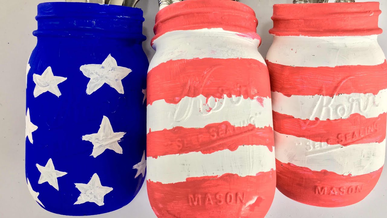 EASY DIY American Flag Mason Jar🇺🇸 - YouTube