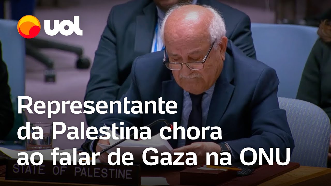 Gaza: Representante da Palestina chora na ONU ao citar médico morto por Israel - YouTube