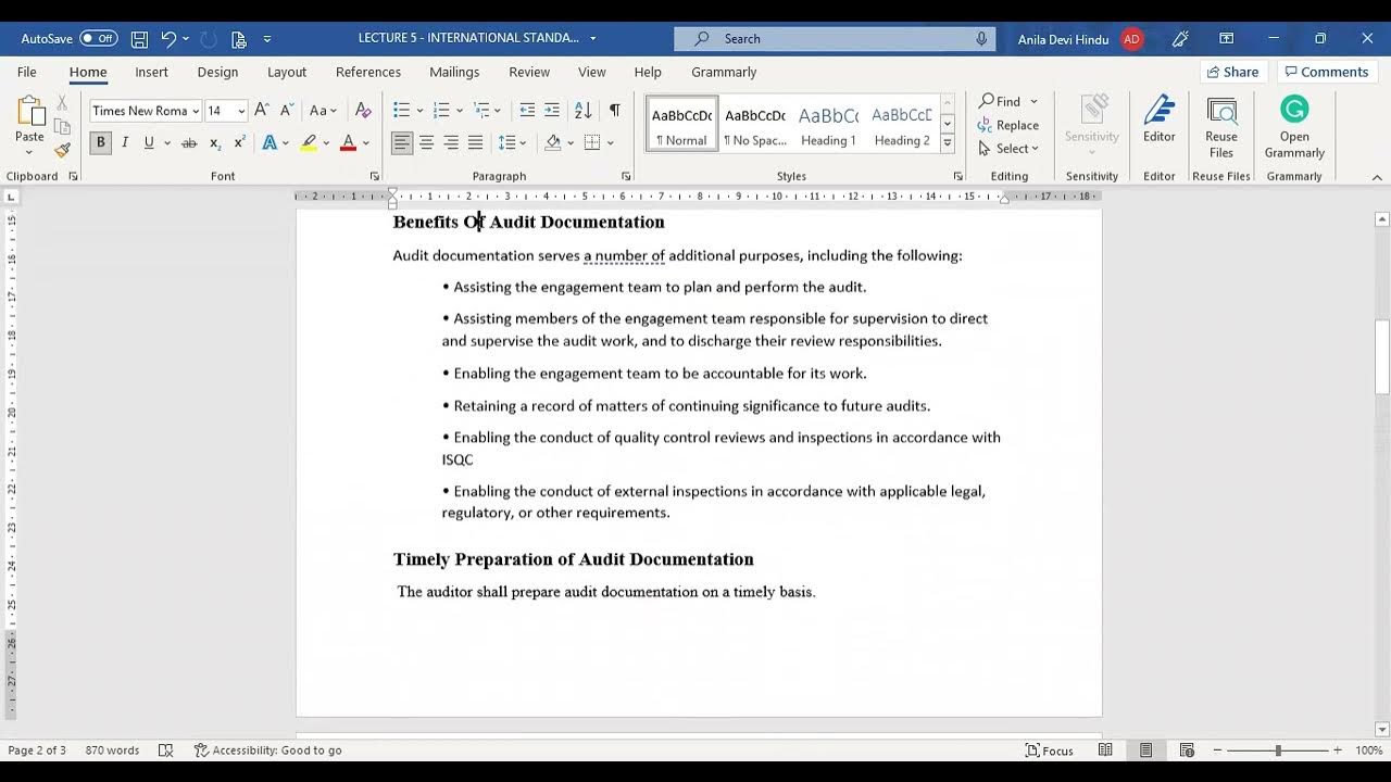 Benefits of Audit Documentation - YouTube