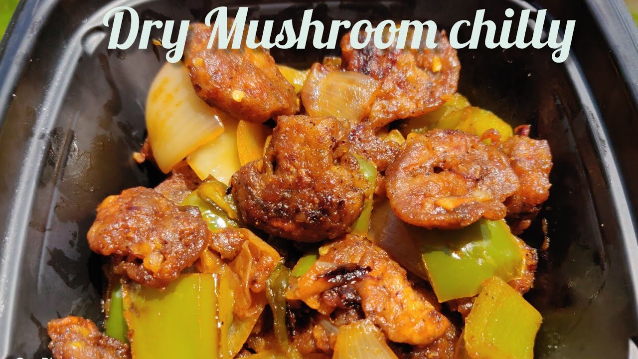 Dry Mushroom chilly recipe | Dry pepper Mushroom recipe |Chilly ...