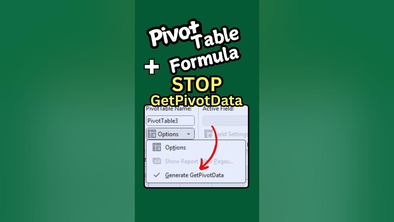 How to Remove GetPivotData in Excel. #excel #excelgetpivot #shorts #ytshorts #youtubeshorts ...