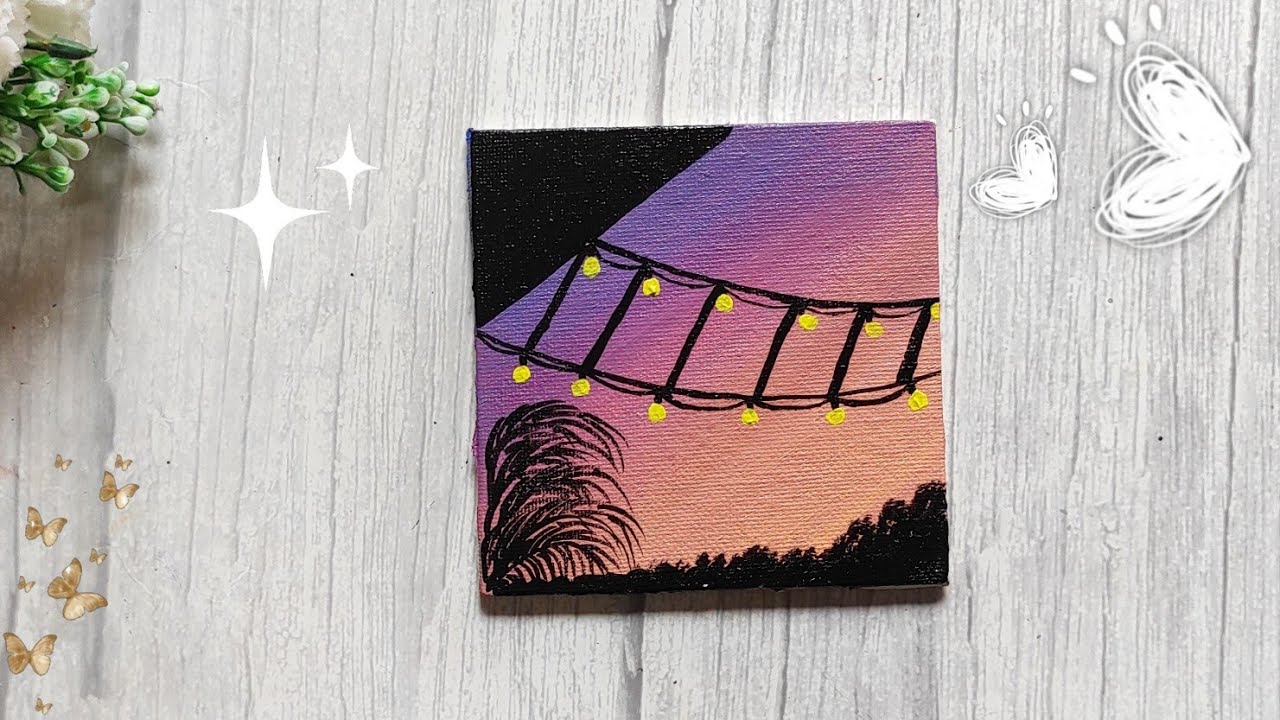 Easy acrylic painting for beginners|| simple painting techniques|| Easy ...