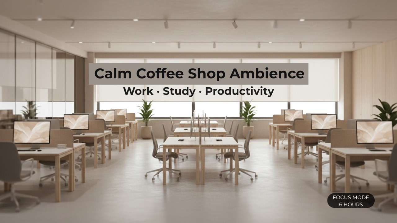 Calm Coffee Shop Ambience – Soft Background for Focus & Study (6 Hours ...