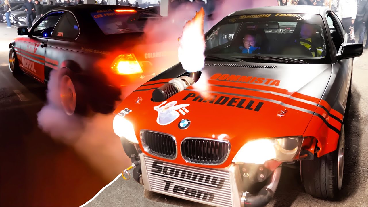 BMW 328i E46 Single Turbo Drift Build - Hood Exhaust Flames & SOUNDS ...
