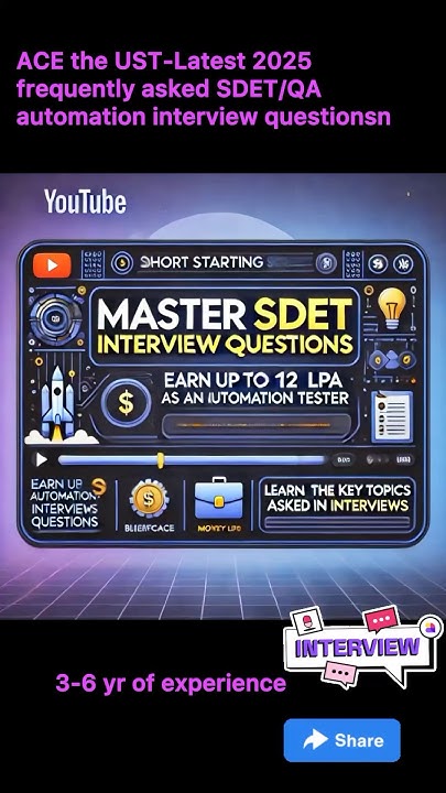 MAR 2025-UST-Interview Questions asked for Automation QA JAVA | SDET/QA Automation - YouTube
