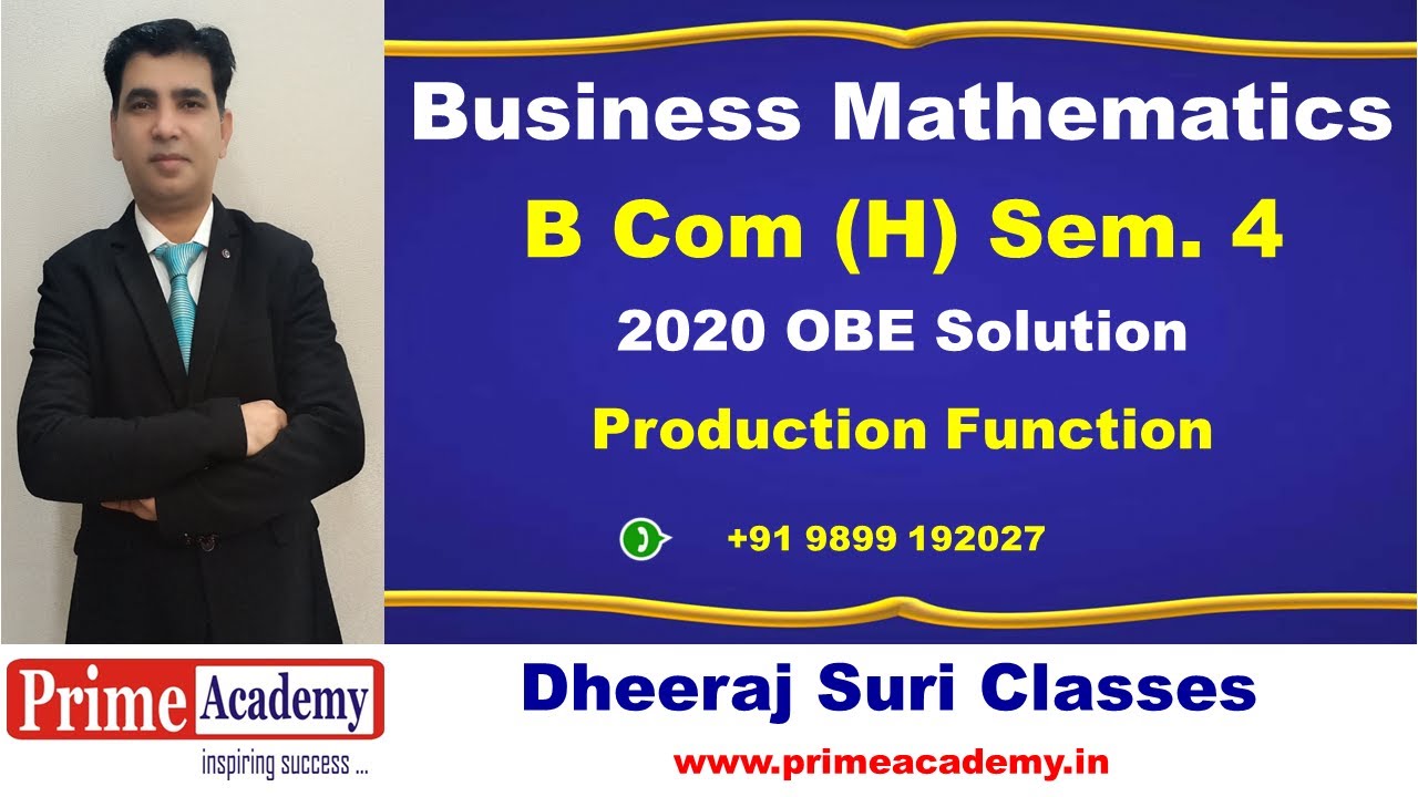 Business Mathematics | 2020 OBE Solutions | B Com (H) Semester 4 ...