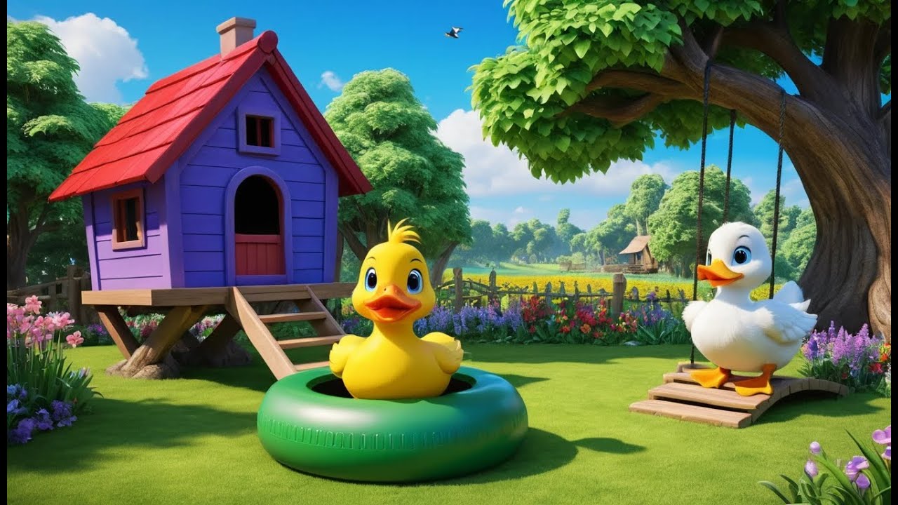 Five Little Colorful Ducks Playing in the Pond | Fun and Educational ...