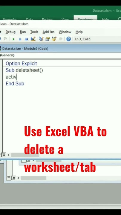 Use Excel Vba To Delete A Worksheettab Subscribe Share Comment Like Vba Excelvba Youtube 