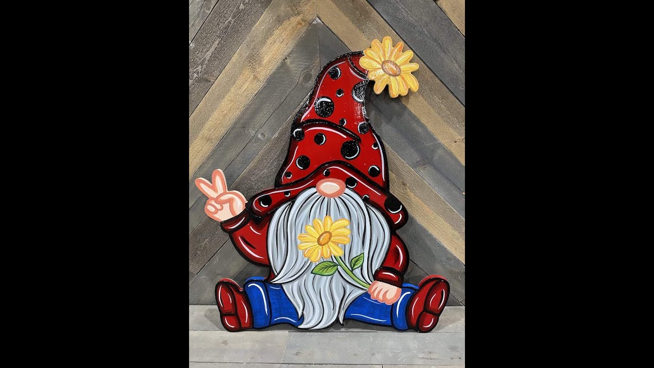 LEARN TO PAINT: Peace Gnome Yard Art - YouTube