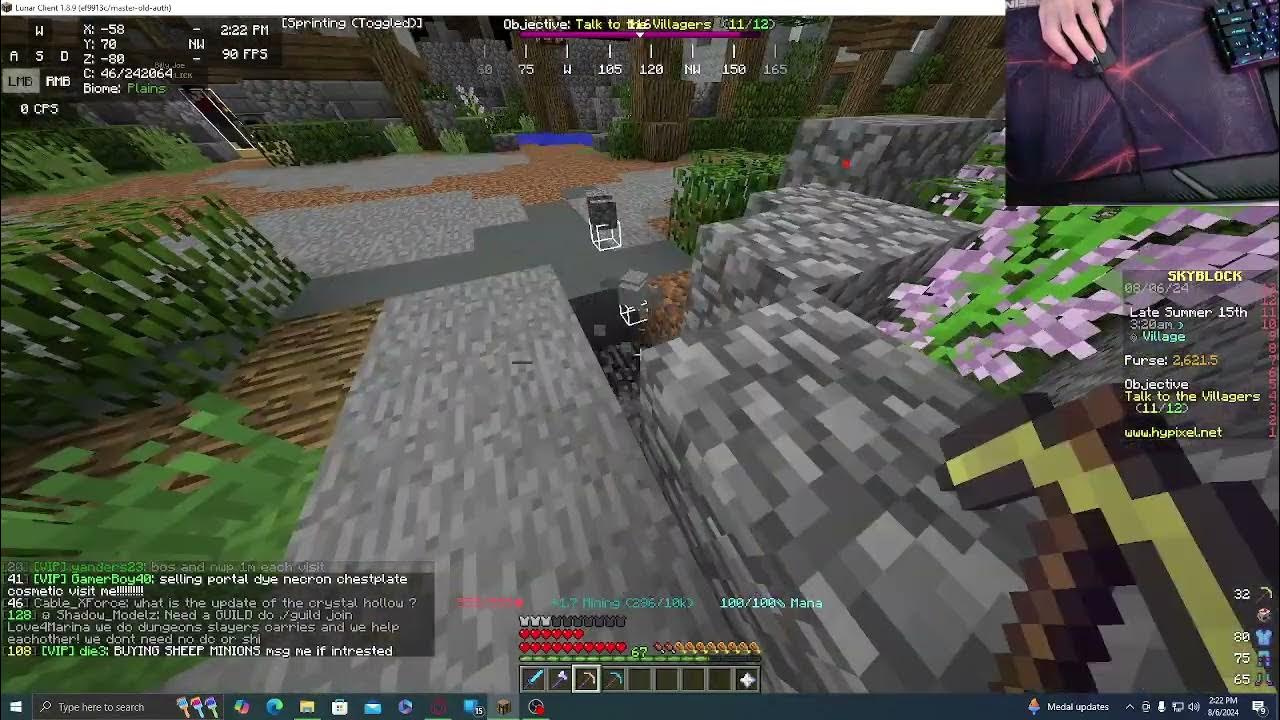 Hypixel skyblock servers having a moment - YouTube