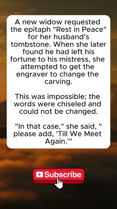 The Widow's Revenge #TombstoneHumor #PosthumousPayback #MistressMoney #EpitaphEdit # ...