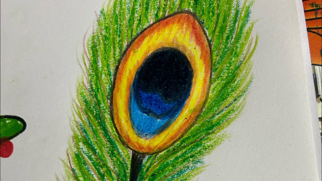 Krishna more pankh | How to draw Peacock feather #peacock #drawing # ...