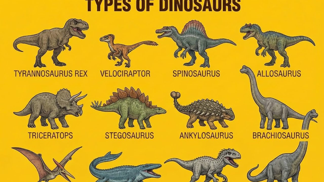 Types of Dinosaurs |Complete Dinosaur Species | Carnivorous,Herbivorous ...