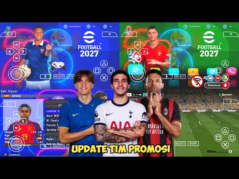 eFootball PES 2026 PPSSPP Android Offline Full Update UCL & League Kits 26/27 Season 4K Graphics