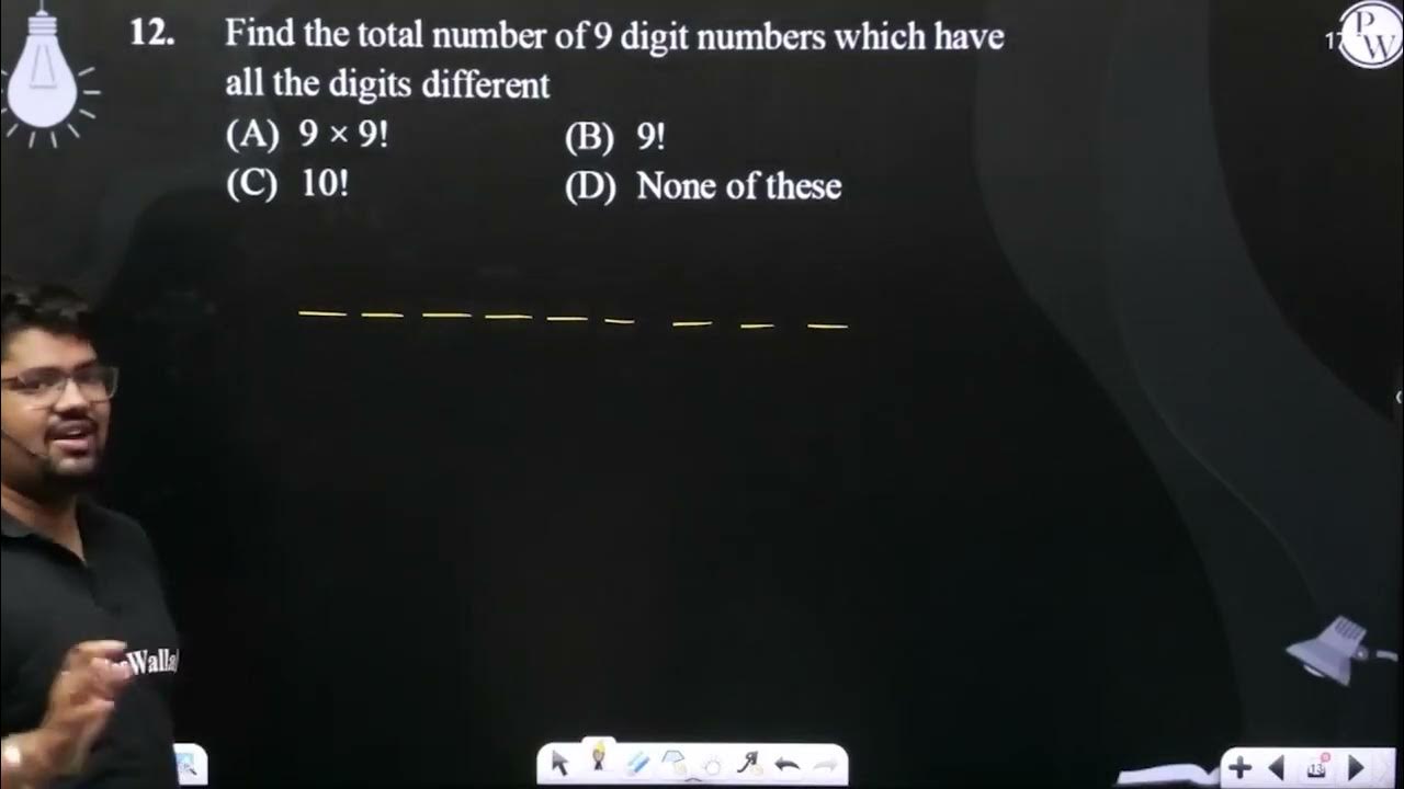 Find the total number of 9 digit numbers which have all the digits different.... - YouTube