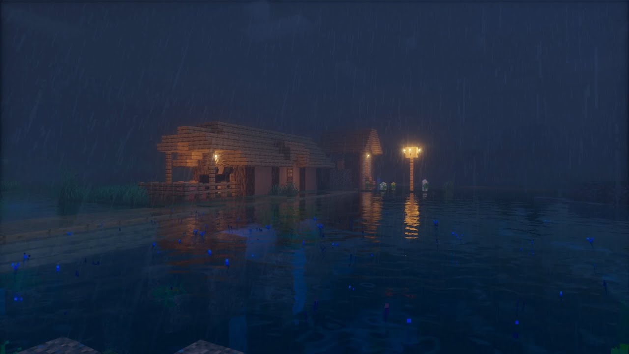 minecraft nostalgic music during a rainy night [4k] - YouTube
