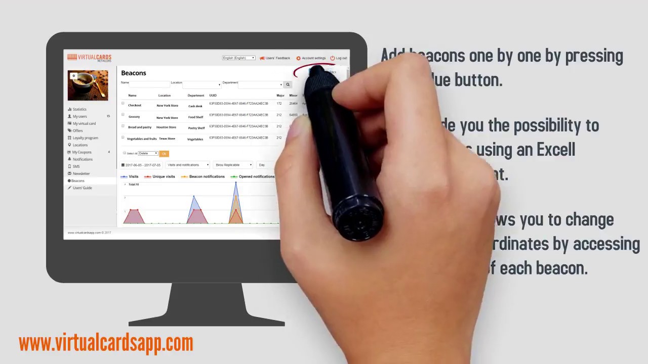 How to add Beacon Messages in VirtualCards platform - YouTube
