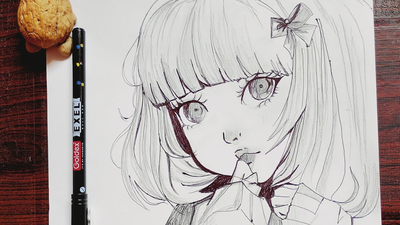 How to draw cute anime girl | easy anime girl drawing tutorial step by ...