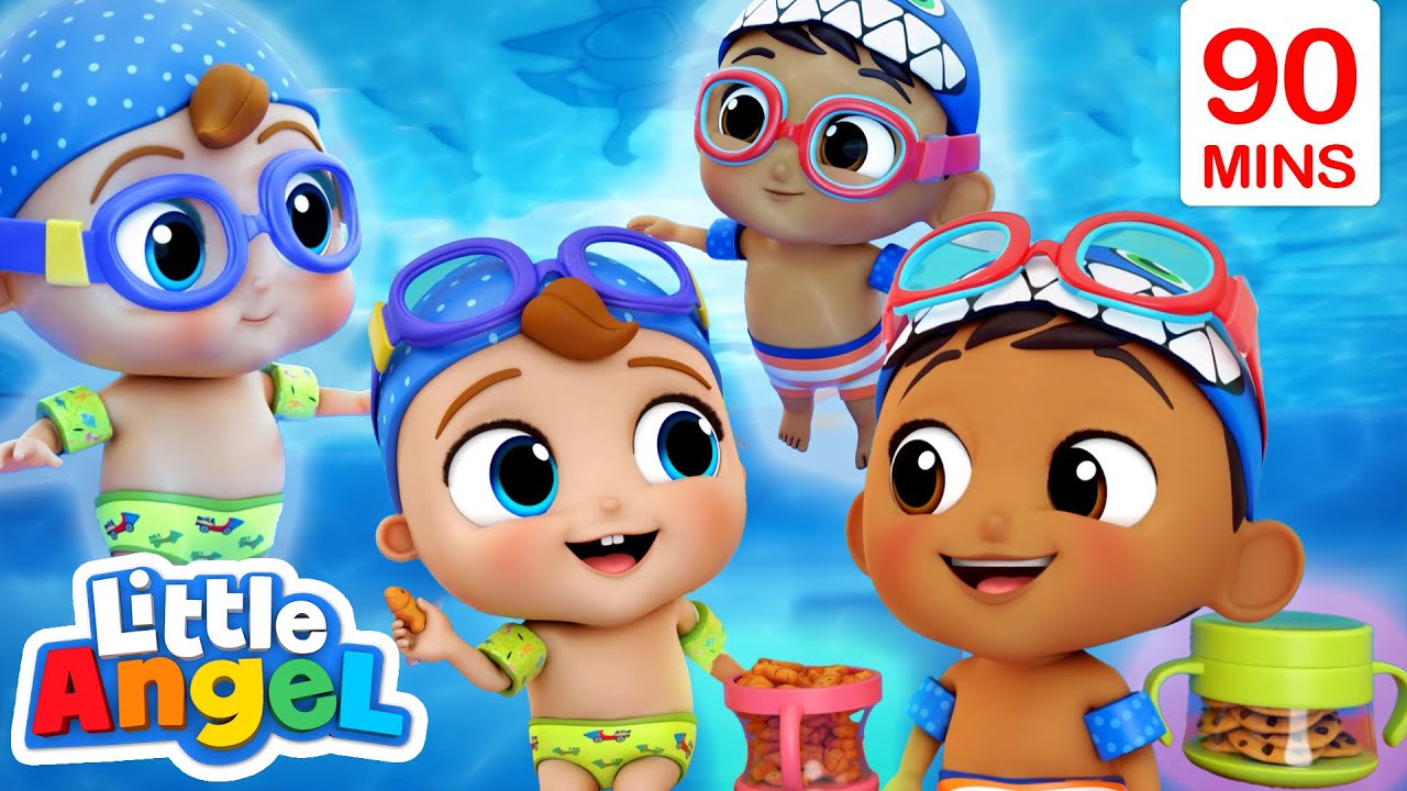 Healthy Habits at the Pool + 90 Mins | Little Angel Color Songs ...