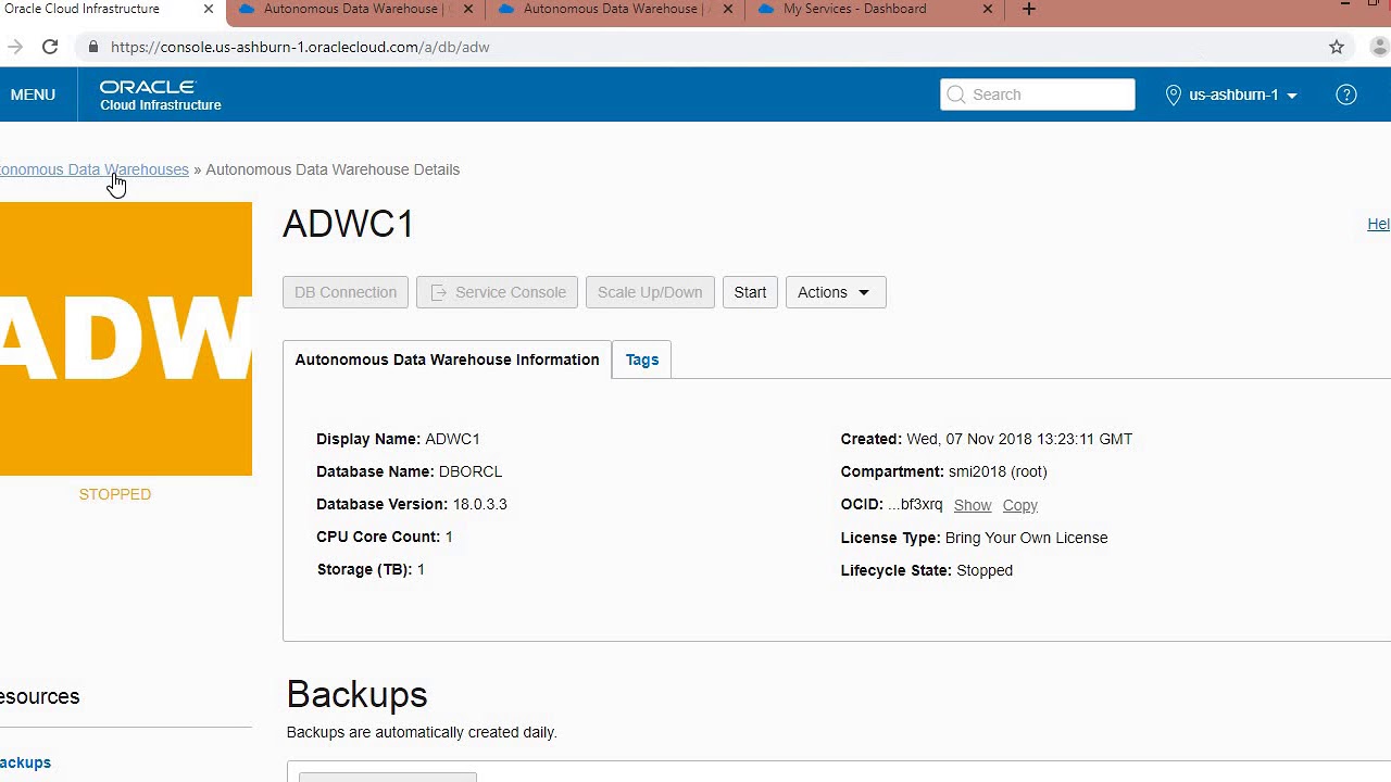 Oracle Cloud Start and Stop ADWC 6 of 6 By Rony Ihsan - YouTube