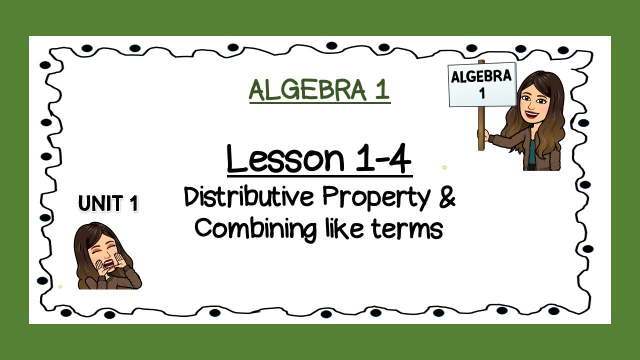 A1 Lesson 1 4 Distributive Property YouTube A1 Lesson 1 4 Distributive Property YouTube