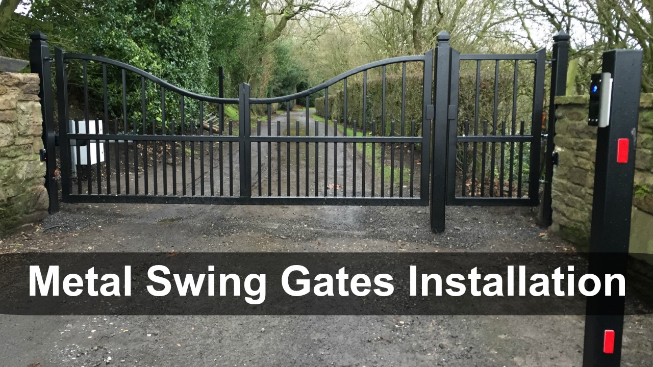 Metal Swing Gates Installation - YouTube