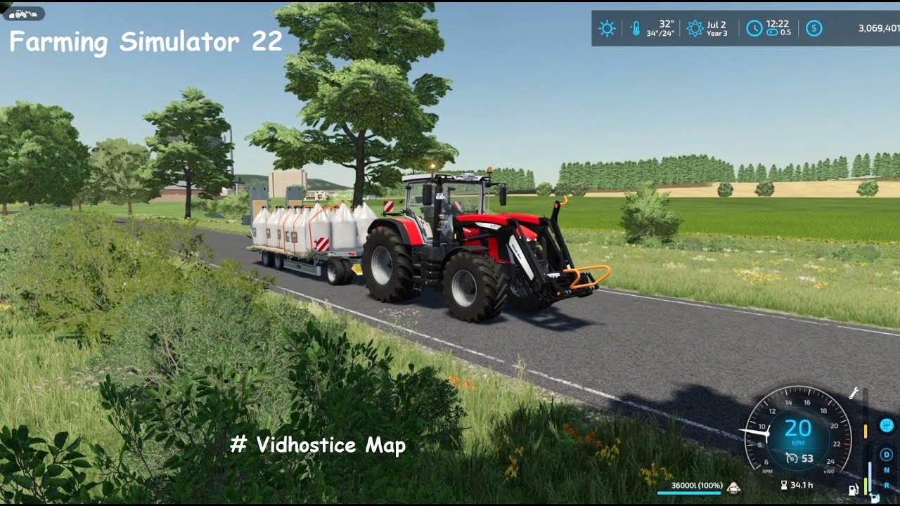 Supply Lime to field for Spreading || FS 22 || - YouTube