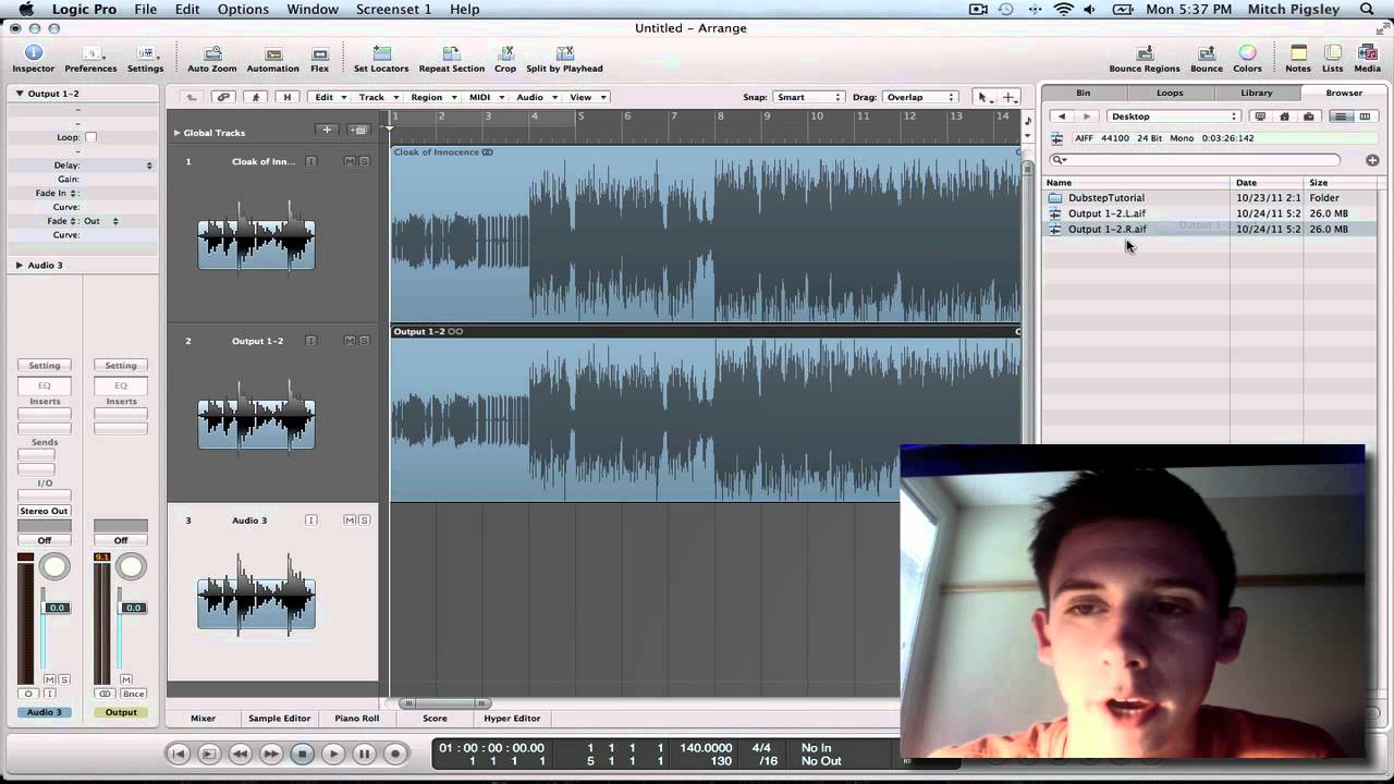 Logic Pro 9 Tutorial - Splitting Stereo Track - YouTube