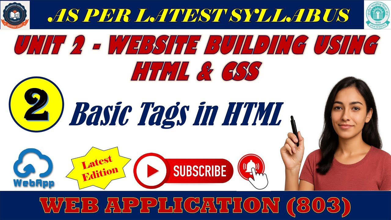 Chapter 2 : Website Building Using HTML & CSS || Basic Tags in HTML ...