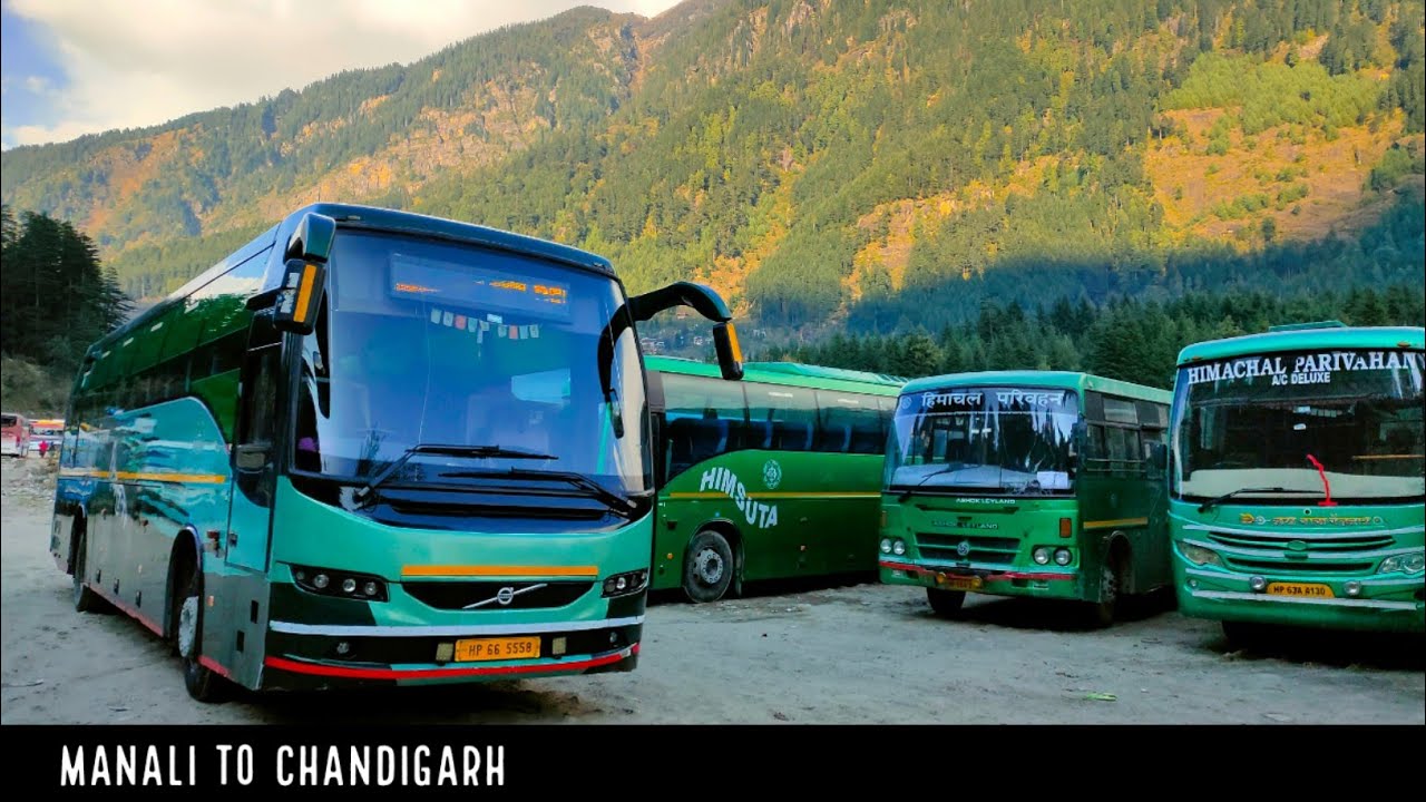 HRTC VOLVO bus journey | Manali to Chandigarh Bus Vlog | Beautiful ...