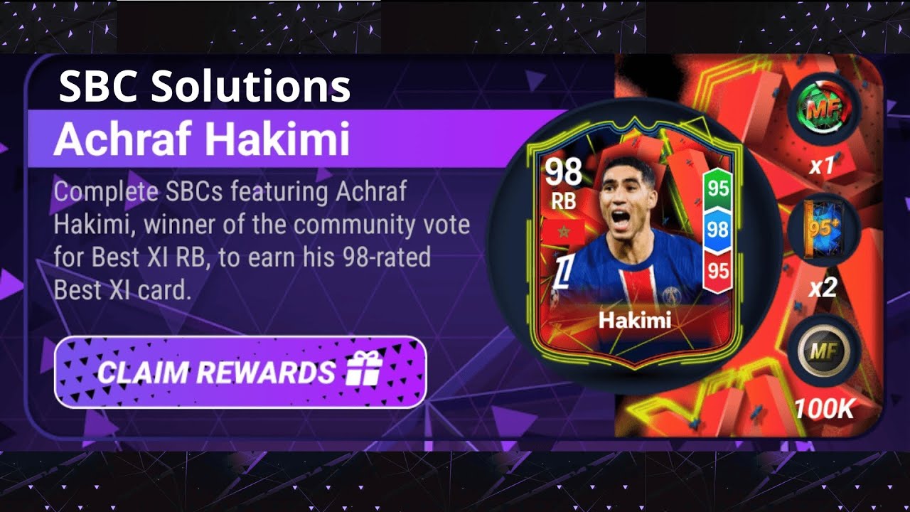 Achraf Hakimi SBC Solution - Madfut25 - YouTube