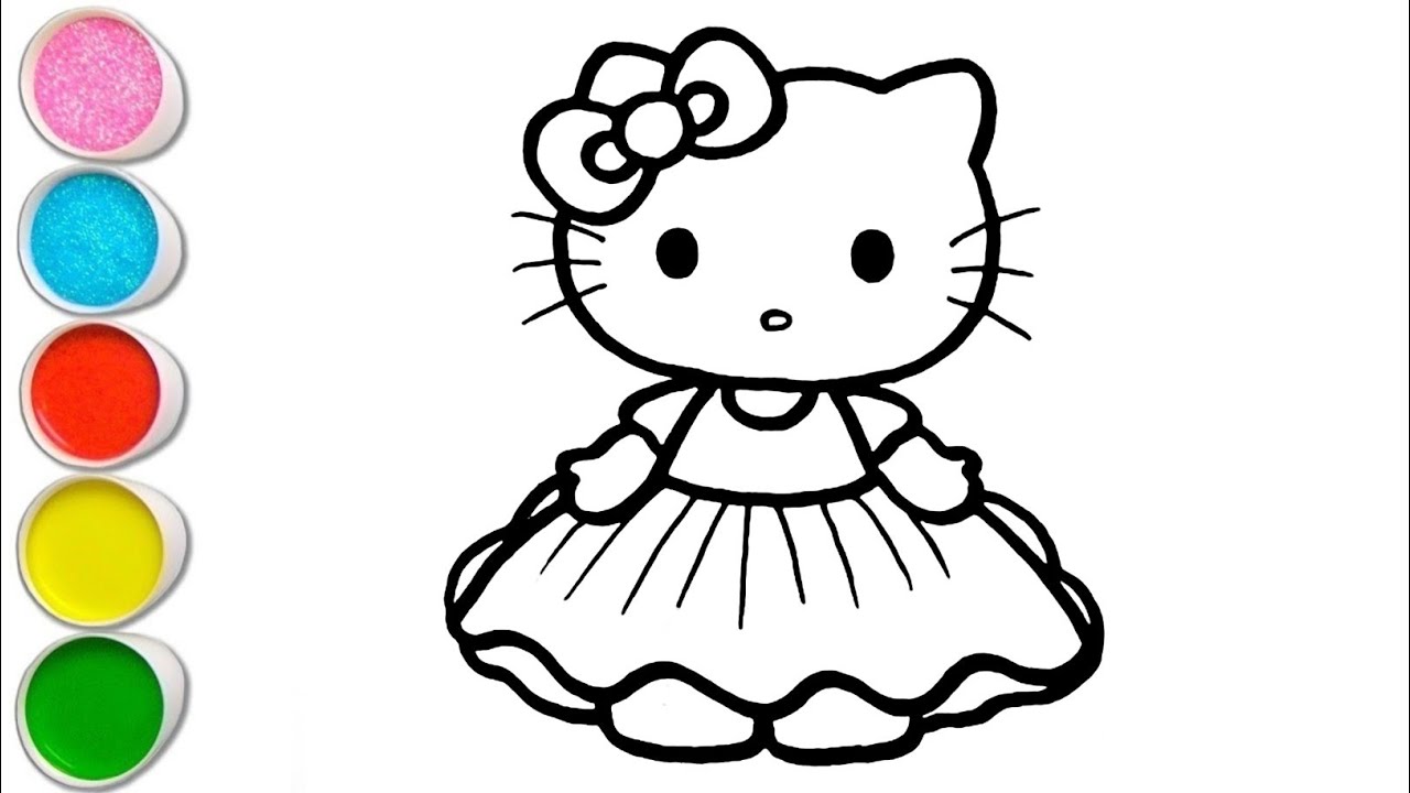 Hello Kitty Drawing, Painting and Coloring For Kids and Toddlers_ How ...