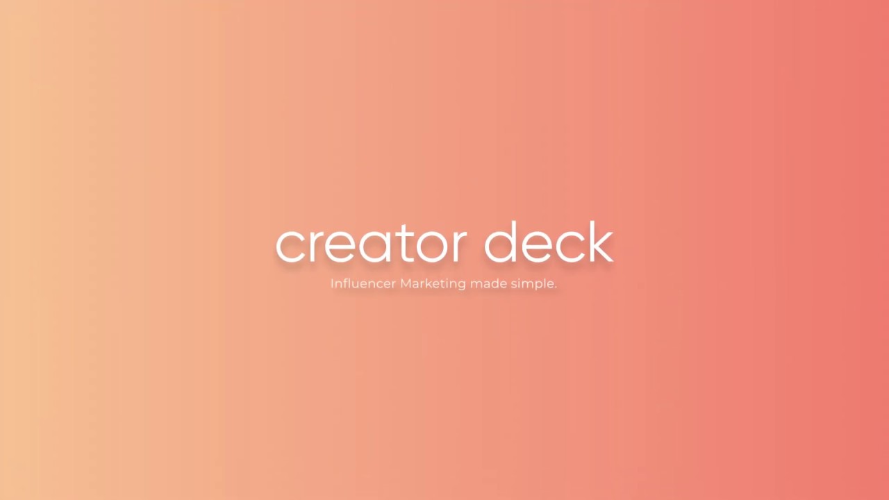 Welcome to Creator Deck! - YouTube