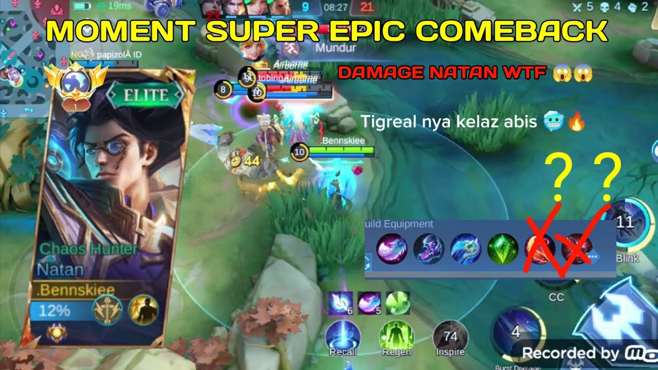 MOMENT NATAN SUPER EPIC COMEBACK 2024 🔥 KEGANASAN BUILD HERO NATAN ...