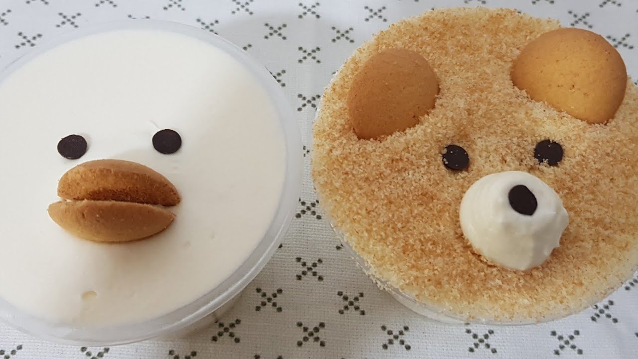 오리와 곰돌이컵케이크 만들기 아이들과 함께 할수 있는 재미있는 요리놀이 오리와 곰돌이모양컵케이크 Youtube