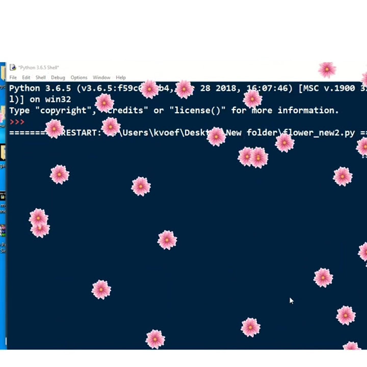 Flowers rain on Desktop by Python | Python Magic #shorts #ytshorts #youtubeshorts #coding # ...