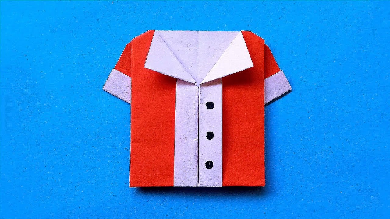 Cara membuat origami baju kemeja | Origami shirt | Paper craft - YouTube