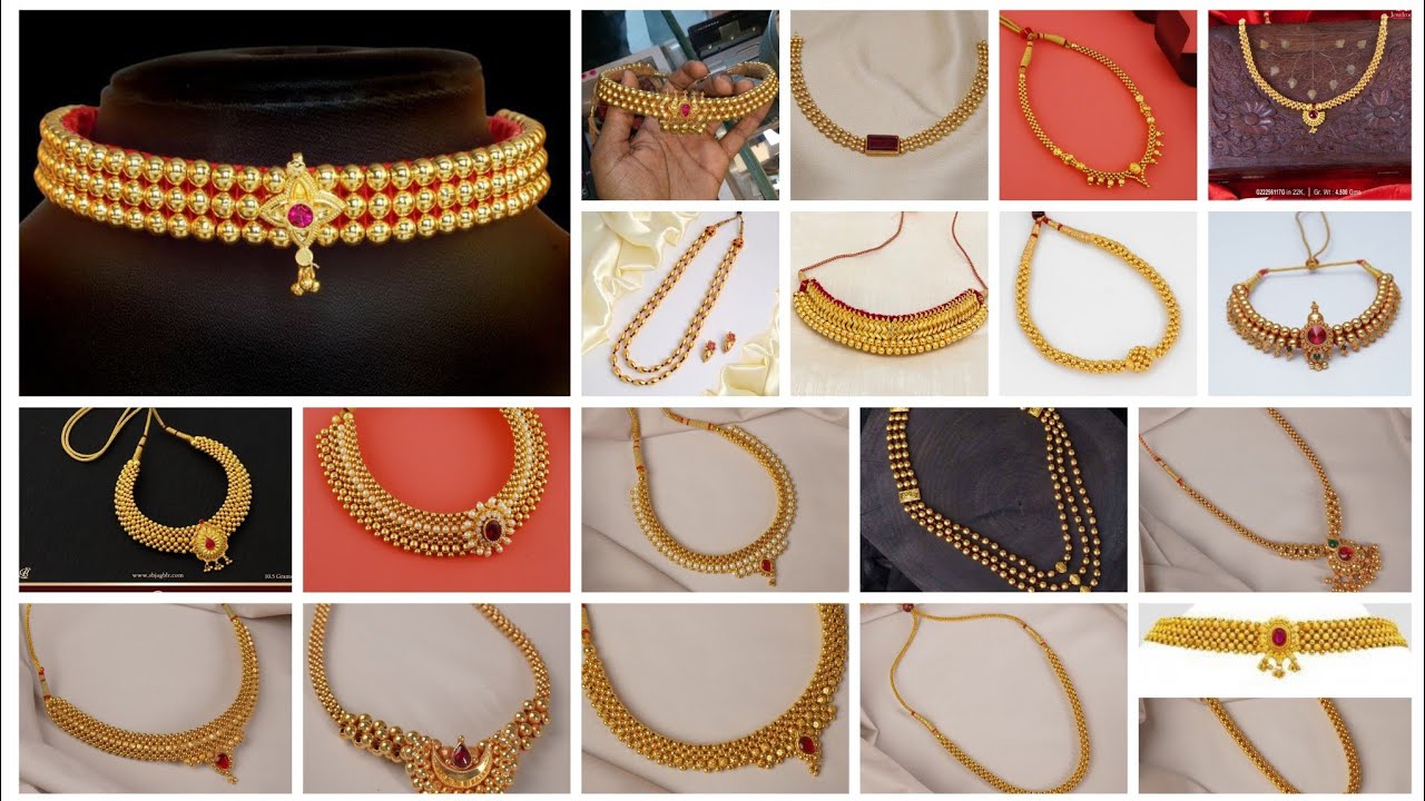 gold Latest Thushi necklace designs || Trendy gold thushi Collection ...