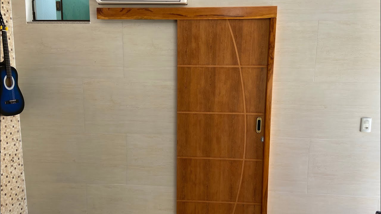 Como Instalei Uma Porta De Correr De Madeira Em Ambiente Interno YouTube