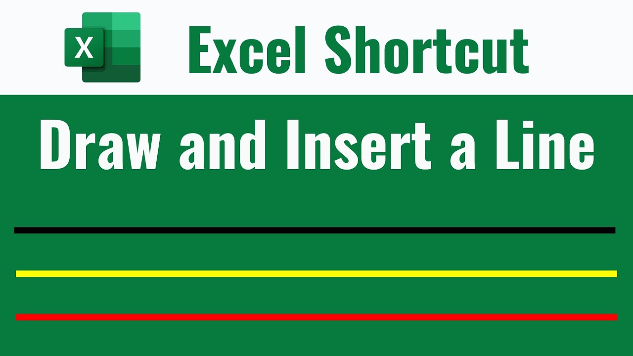 Draw and Insert a Line in Excel - YouTube