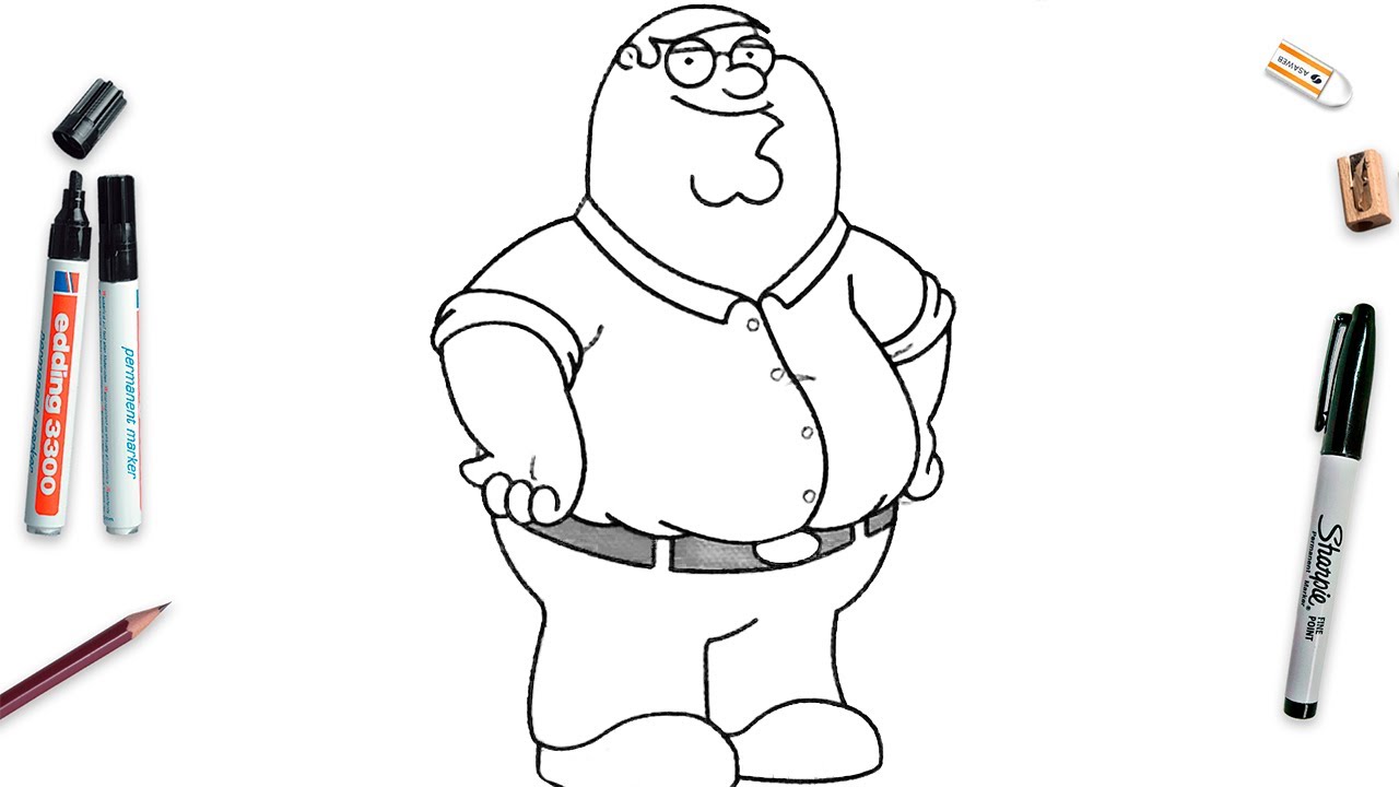 How To Draw Peter Griffin Easy Step By Step | Family Guy Drawing ...