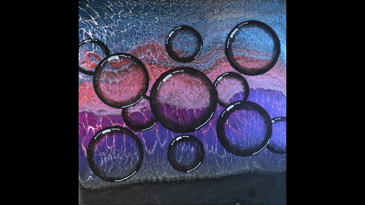 Swipe Pour with 3D Bubbles Fluid Art - YouTube