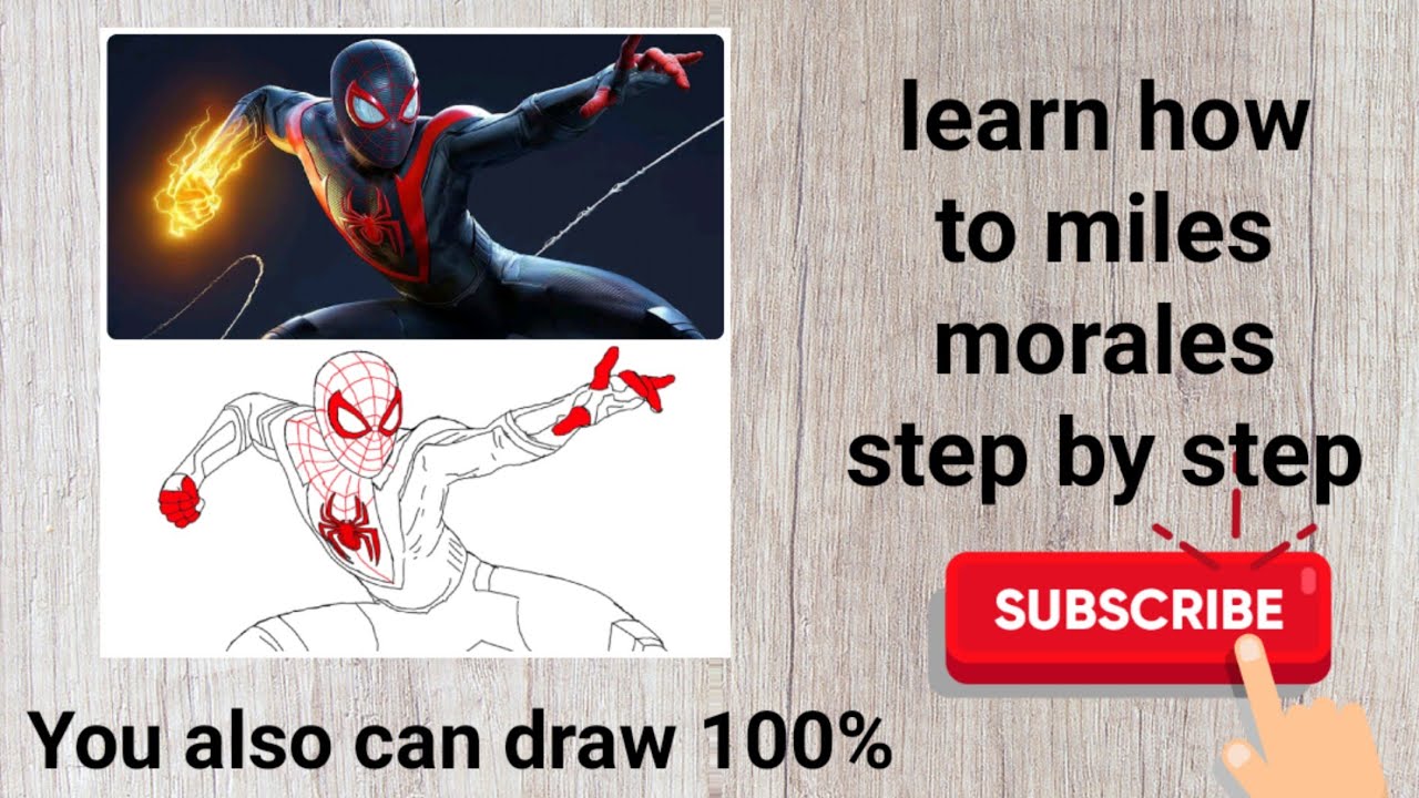 learn how to draw miles morales step by step/ you also can draw 100% ...