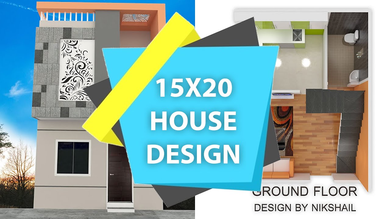 15X20 House plan with 3d front design - YouTube