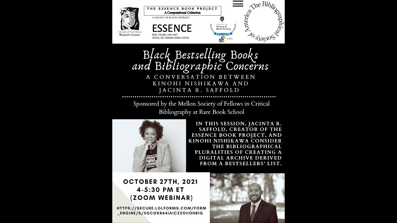 Black Bestselling Books & Bibliographical Concerns: Kinohi Nishikawa ...