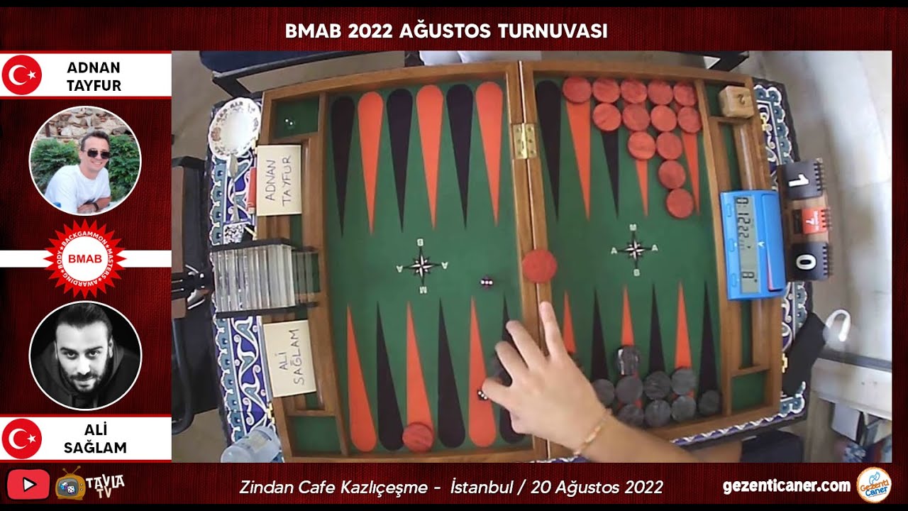 Adnan TAYFUR - Ali SAĞLAM (1.Tur) | BMAB 2022 Ağustos Modern Tavla ...