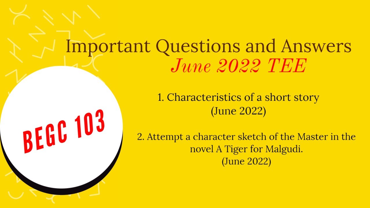 BEGC 103 Important questions and answers|INDIAN WRITING IN ENGLISH ...