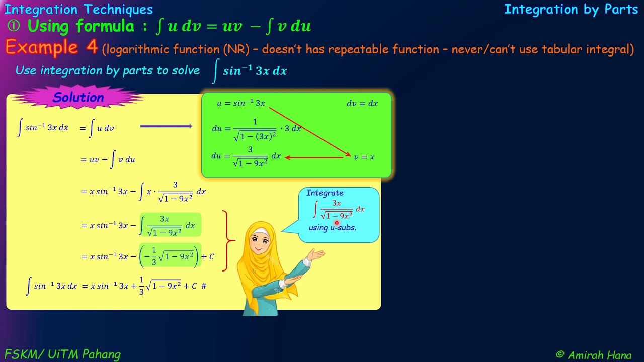 integration by parts (example 4) - YouTube