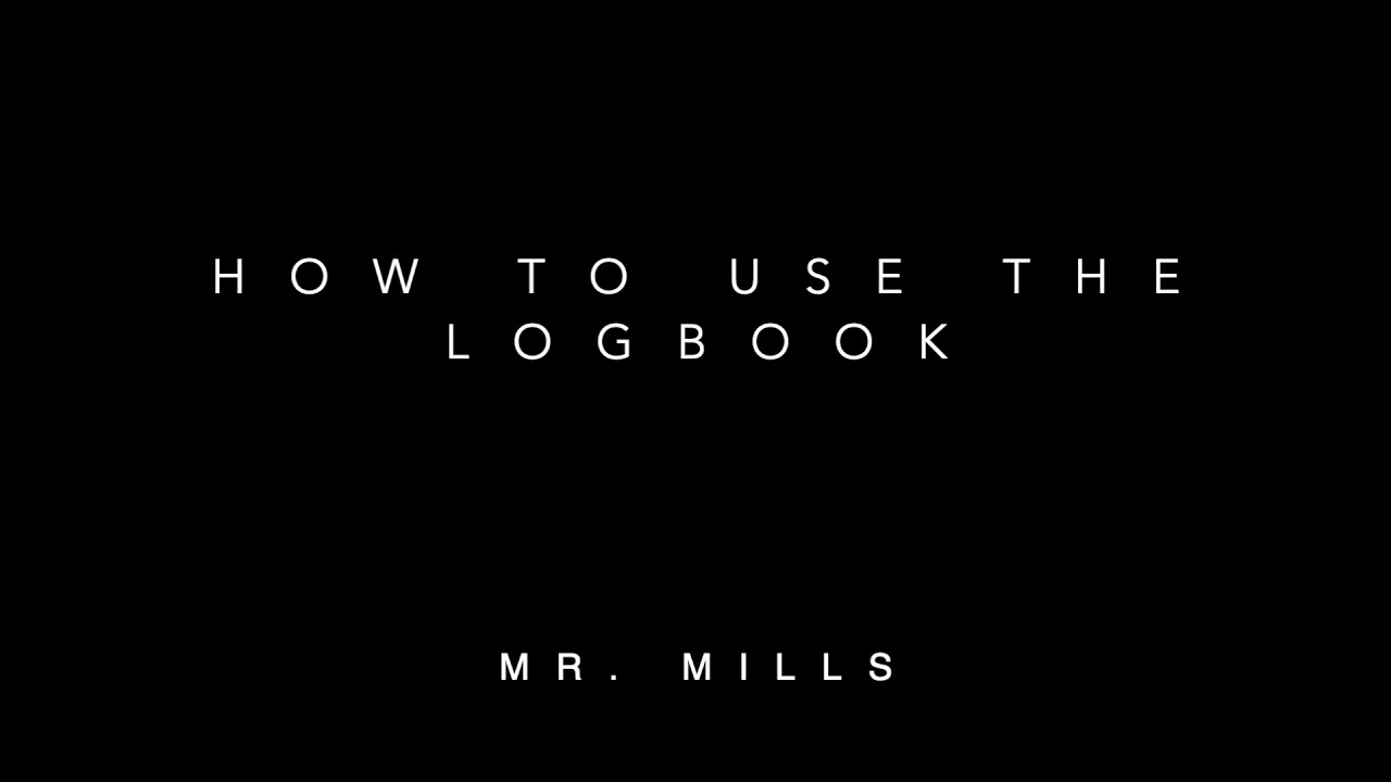 How to use the logbook - YouTube