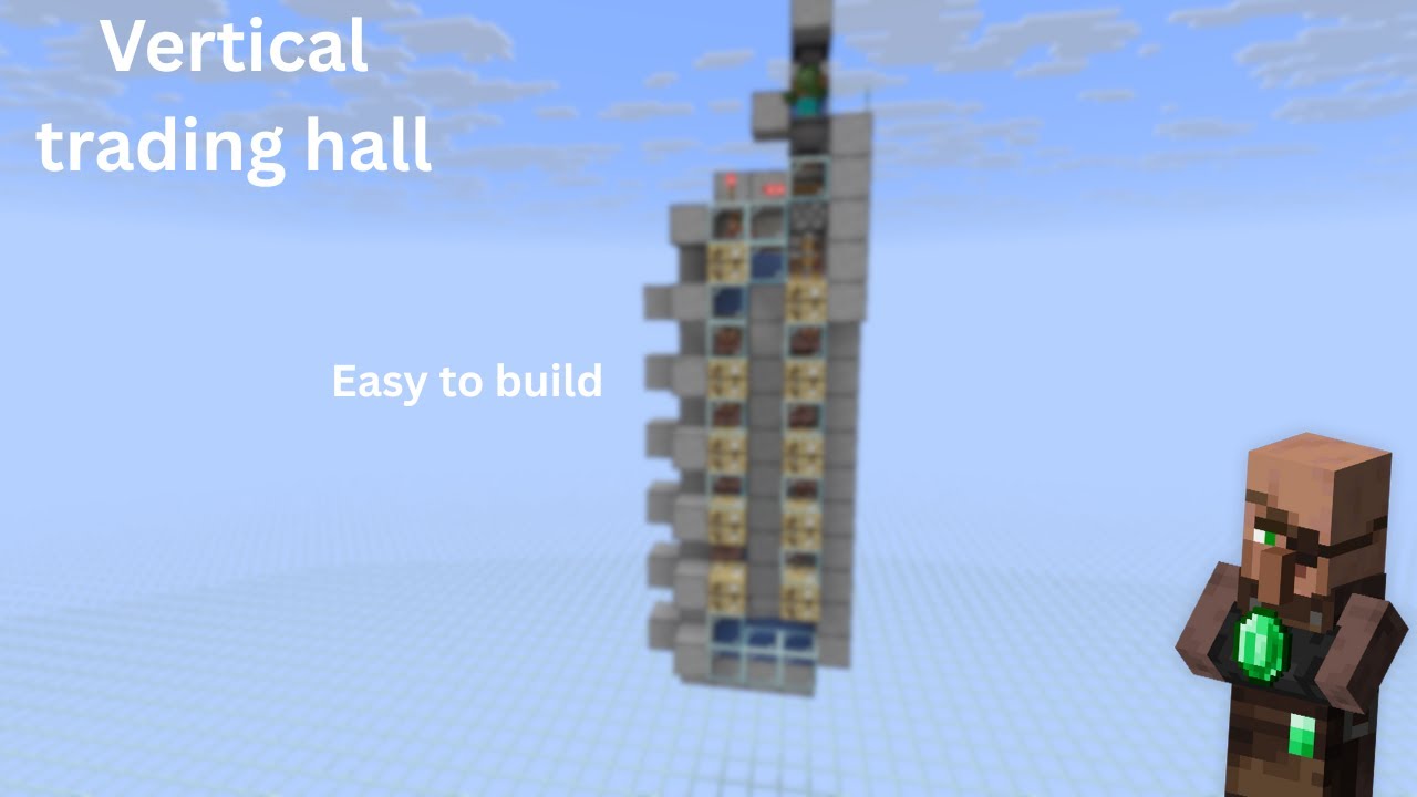 Minecraft: Vertical Trading Hall Tutorial - YouTube